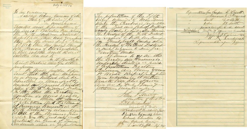 Petition to Governor Ames, Feb 2, 1874 – Against All Odds