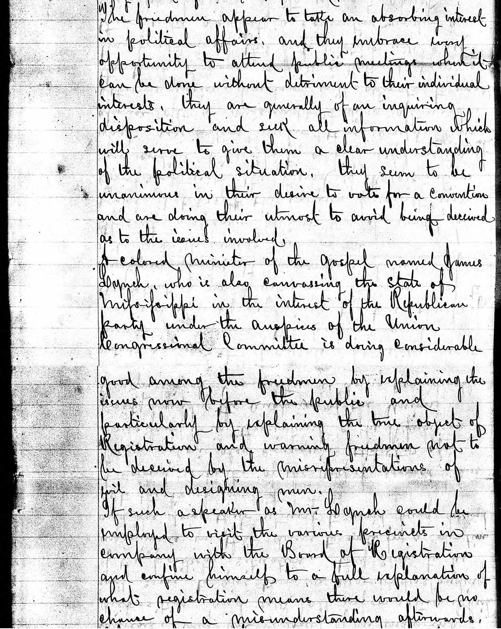 Freedmen’s Bureau report excerpt, Aug 3, 1867 – Against All Odds
